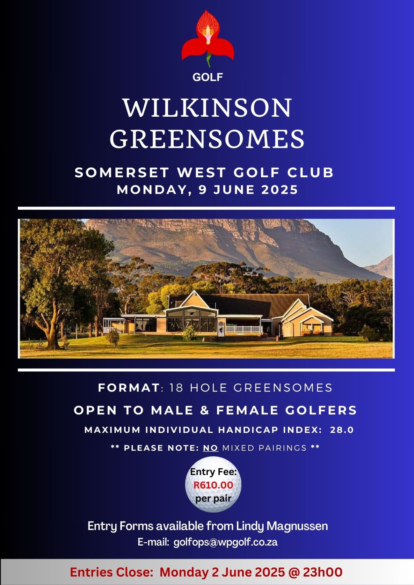 2025 WILKINSON GREENSOMES - Western Province Golf